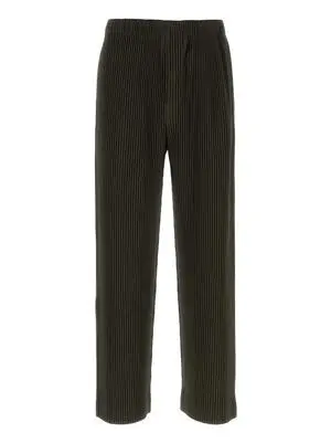 Issey Miyake Homme Plissé Pleated Tapered Polyester Pants - Green