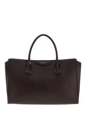 Givenchy GIVENCHY Antigona Leather Shopping Handbag Brown