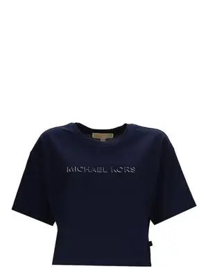 Michael Kors Organic Cotton Cropped T-shirt - Blue