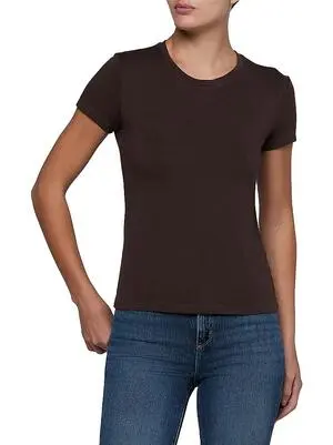 L'Agence Ressi Short Sleeve Crewneck Tee - Dark Java