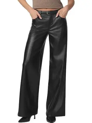 Joe's Jeans The Lou Lou Faux Leather Wide Leg Jeans - Black