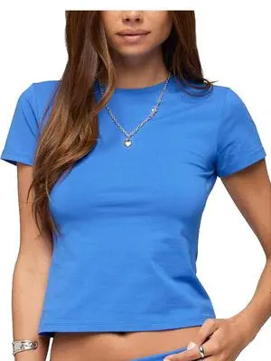 EDIKTED Marleaux Fitted T-shirt - Blue