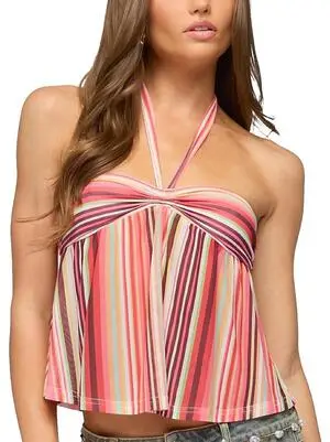 EDIKTED Fernanda Striped Halter Top - Mix
