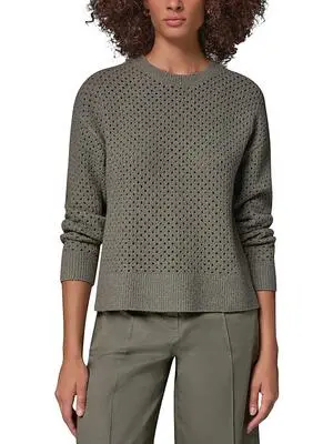DONNA KARAN WEEKEND Open Work Knit Sweater - Sage