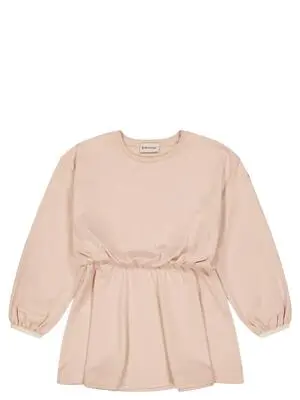 MONCLER Moncler Crewneck Long Sleeve Dress With Gathered Waist And Balloon Sleeves