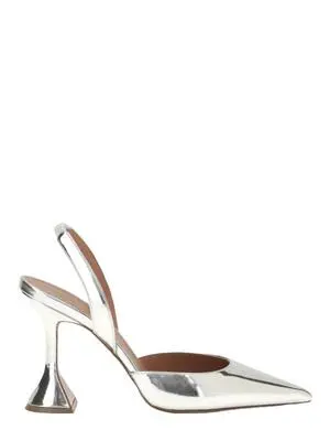 Amina Muaddi Pointed-toe High-heeled Slingback Sandals - Silver