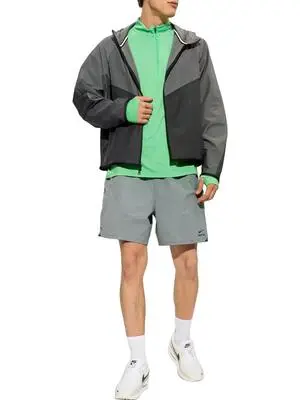 Nike Logo Print Zip-neck Sweater - Green