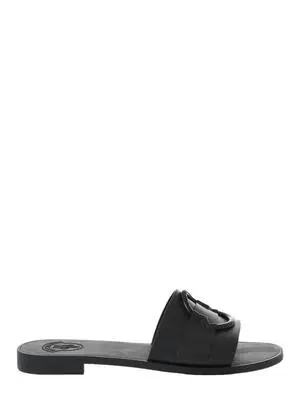 Moncler Logo Embossed Sandals - Black