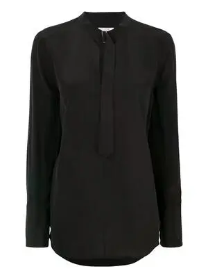 Equipment Silk Keyhole Blouse - Black