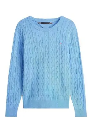 Tommy Hilfiger Cable Knit Cotton Sweater - Blue