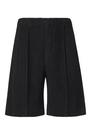 Issey Miyake Homme Plissé August Pleated Bermuda Shorts - Black