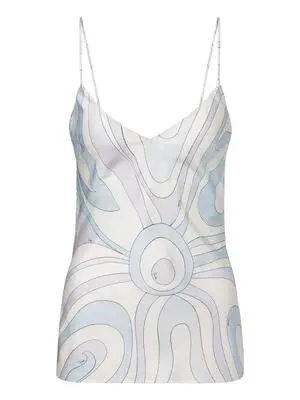 Emilio Pucci Iride Silk Twill Top - Blue