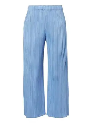 Issey Miyake Monthly Colors: August Pleated Wide-leg Pants - Blue