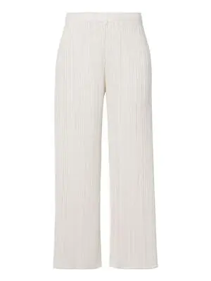 Issey Miyake Monthly Colors: August Pleated Wide-leg Pants - White