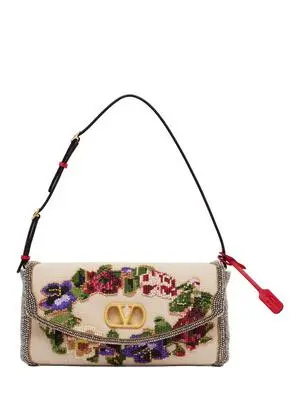 Valentino Garavani Devain Small Floral Beaded Shoulder Bag - Multicoloured