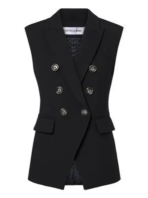 Veronica Beard Miller Double-breasted Vest - Black