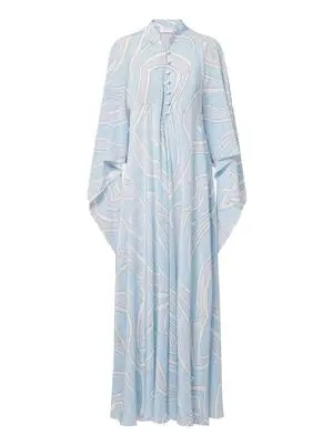 Emilio Pucci Labirinto Silk Kaftan - Blue