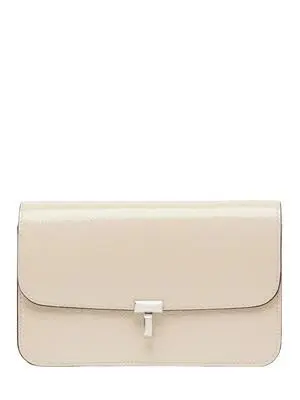 TOTEME Toteme T-Lock Patent Leather Crossbody Bag White