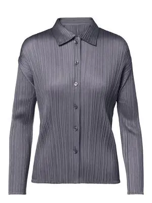 Issey Miyake Gray Pleated Shirt - Grey