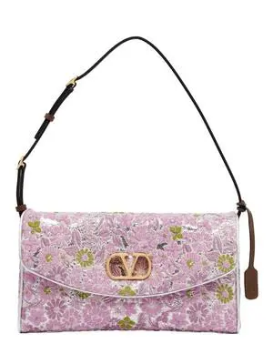 Valentino Garavani Valentino Garavani Small Floral Jacquard Shoulder Bag Pink