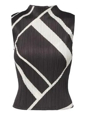 Issey Miyake Sleeveless Printed Top - Grey