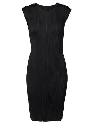 Issey Miyake Pleated Mini Dress - Black