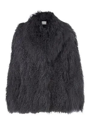 YVES SALOMON Oversized Shearling Jacket - Grey