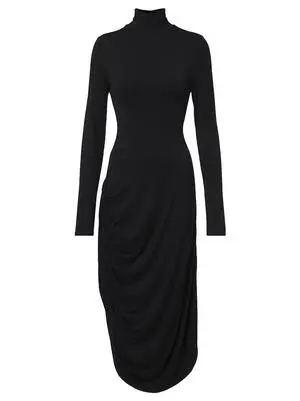 Proenza Schouler Imogen Draped Jersey Midi Dress - Black