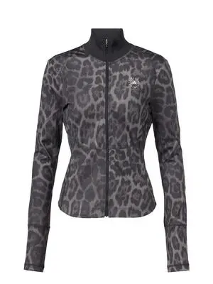 Adidas By Stella McCartney Leopard-print Technical Jacket - Grey