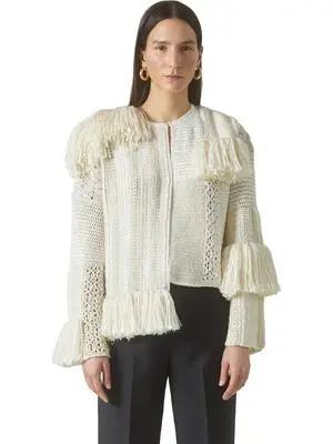 HEIRLOME Quinn Crocheted Silk And Cashmere Jacket - Ivory/cream