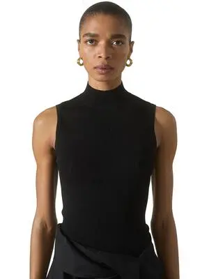 HEIRLOME Heirlome Mary Ribbed Mock Neck Silk Knit Top