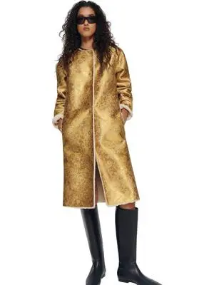 REFORMATION Stella Coat - Gold