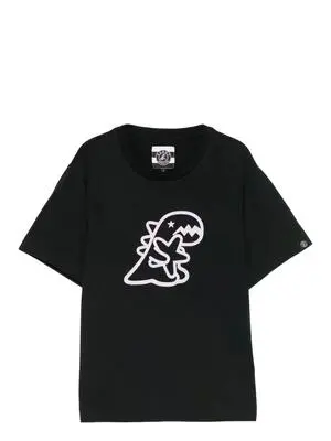 AGNES B. Hugging Star Dino Graphic T-shirt - Black