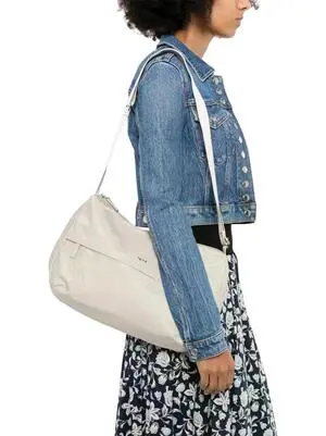 AGNES B. Logo Print Shoulder Bag - Neutrals