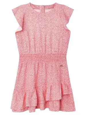 Michael Kors MICHAEL KORS Printed Mini Dress With Ruffle Detail Red