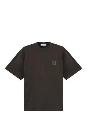 Stone Island Ribbed Neckline Regular Fit T-shirt Size - Verde