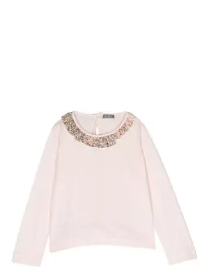 IL GUFO Chic Long Sleeve T-shirt For Mini Fashionistas - Grey