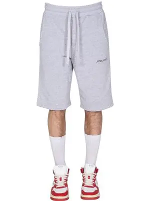HINNOMINATE Mini Logo Elastic Waist Bermuda Shorts - Grey