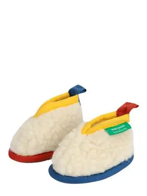BOBO CHOSES Mini Leather And Wool Ankle Boots - White