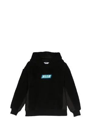 MSGM Teddy Bear Design Fleece Hoodie - Black