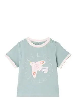 Stella McCartney Mini T-shirt With Bird Graphic - Azure