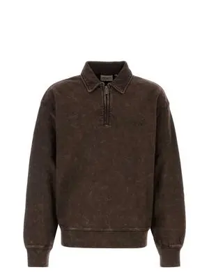 Carhartt Work In Progress Carpenter Polo Sweatshirt In Cotton - Brown
