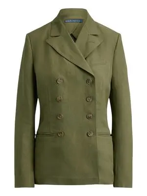 RALPH LAUREN RALPH LAUREN Double Breasted Cropped Jacket In Linen And Hemp Blend