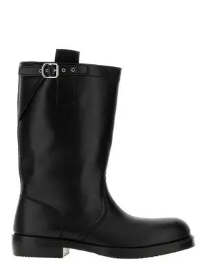 Dries Van Noten Leather Buckled Boots - Black