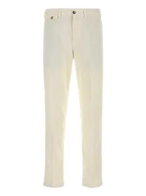 PT TORINO Stretch Corduroy Tailored Trousers - White