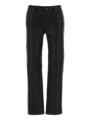 FRAME Leather Cigarette Pants - Black