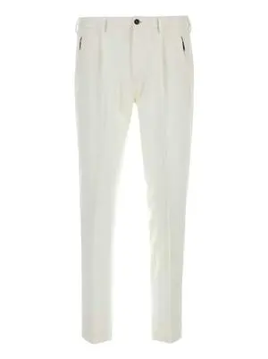 PT TORINO Tailored Stretch Viscose Blend Trousers - White