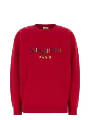Saint Laurent Oversized Cotton Sweatshirt - Pink