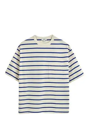 Cos Oversized Pocket-detail T-shirt - Blue/white