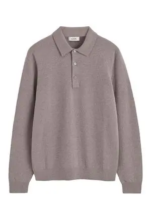 Cos Cashmere Polo Sweater - Gray